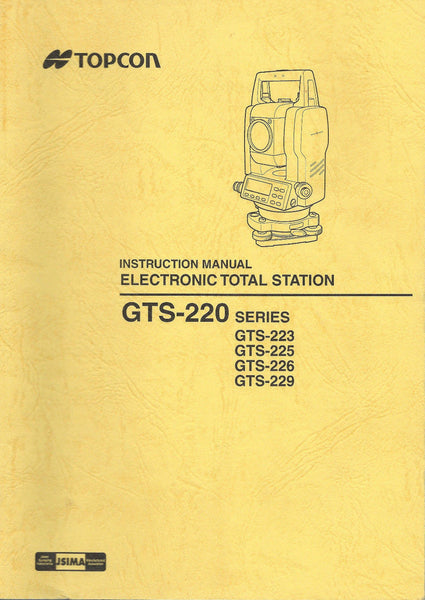 New Topcon Electronic Total Station GTS-220 Series Instruction Manual ...